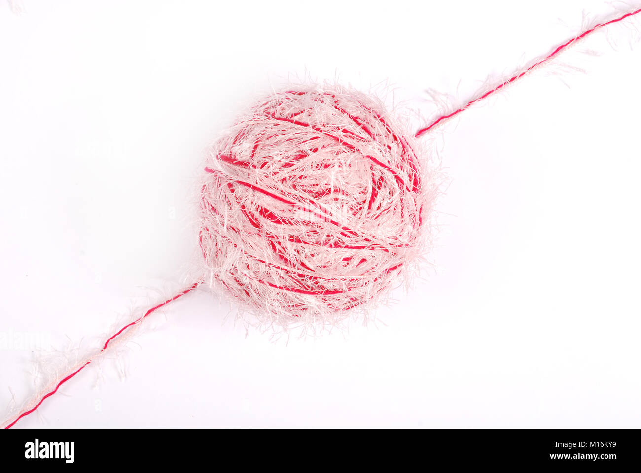 red and white threads clew isolated on a white background Stock Photo ...