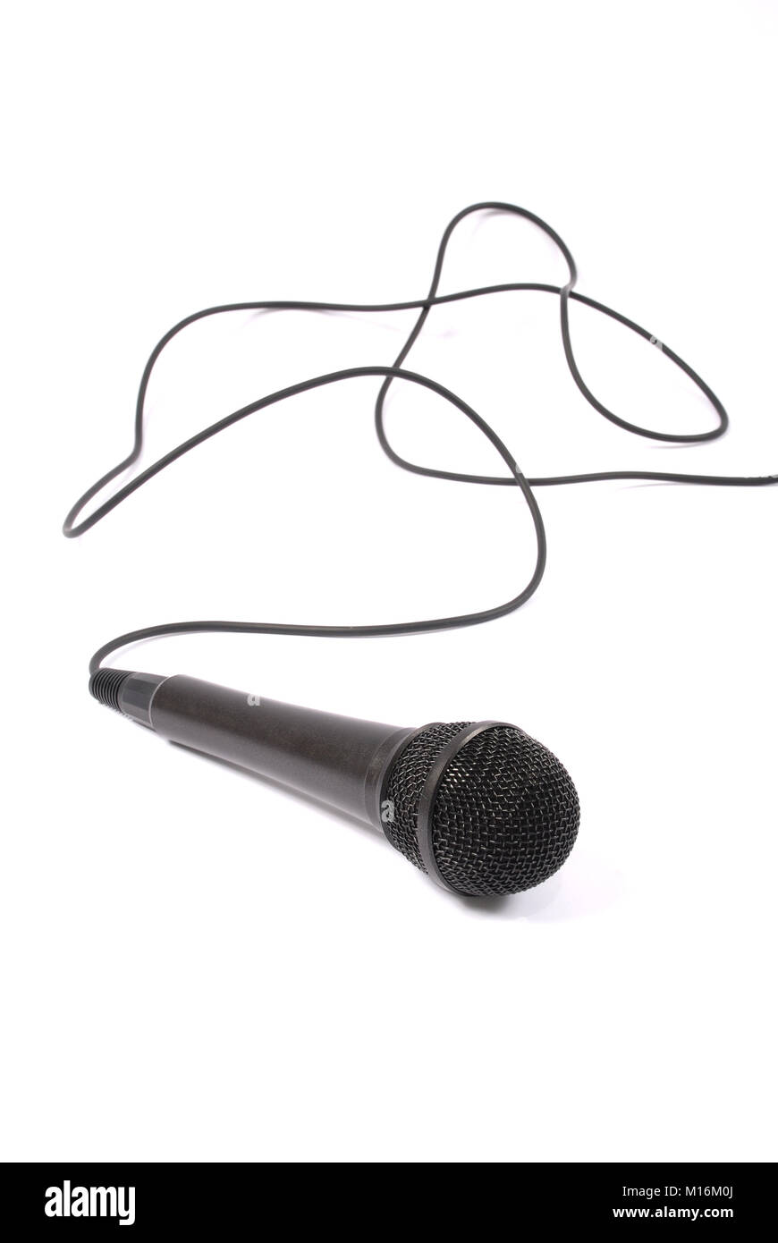 one microphone isolated on white background Stock Photo - Alamy