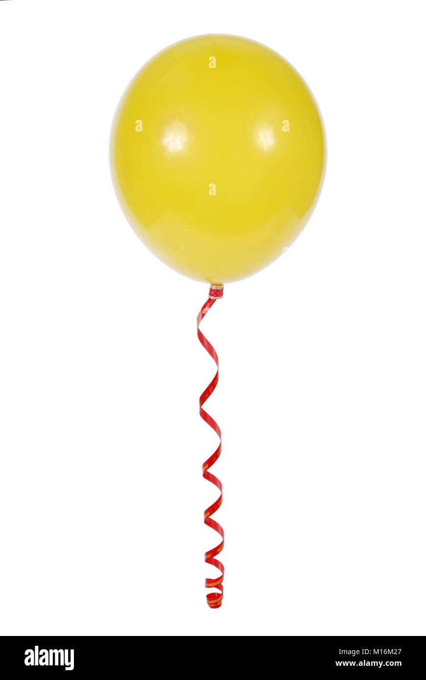 Yellow balloon isolated on white background Stock Photo - Alamy