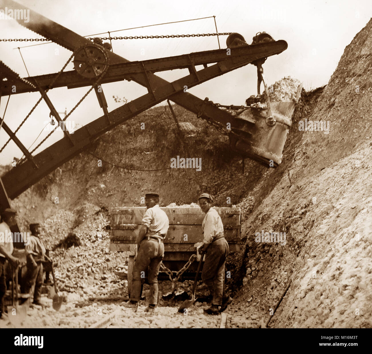 Navvies building a railway line in the UK, early 1900s Stock Photo - Alamy