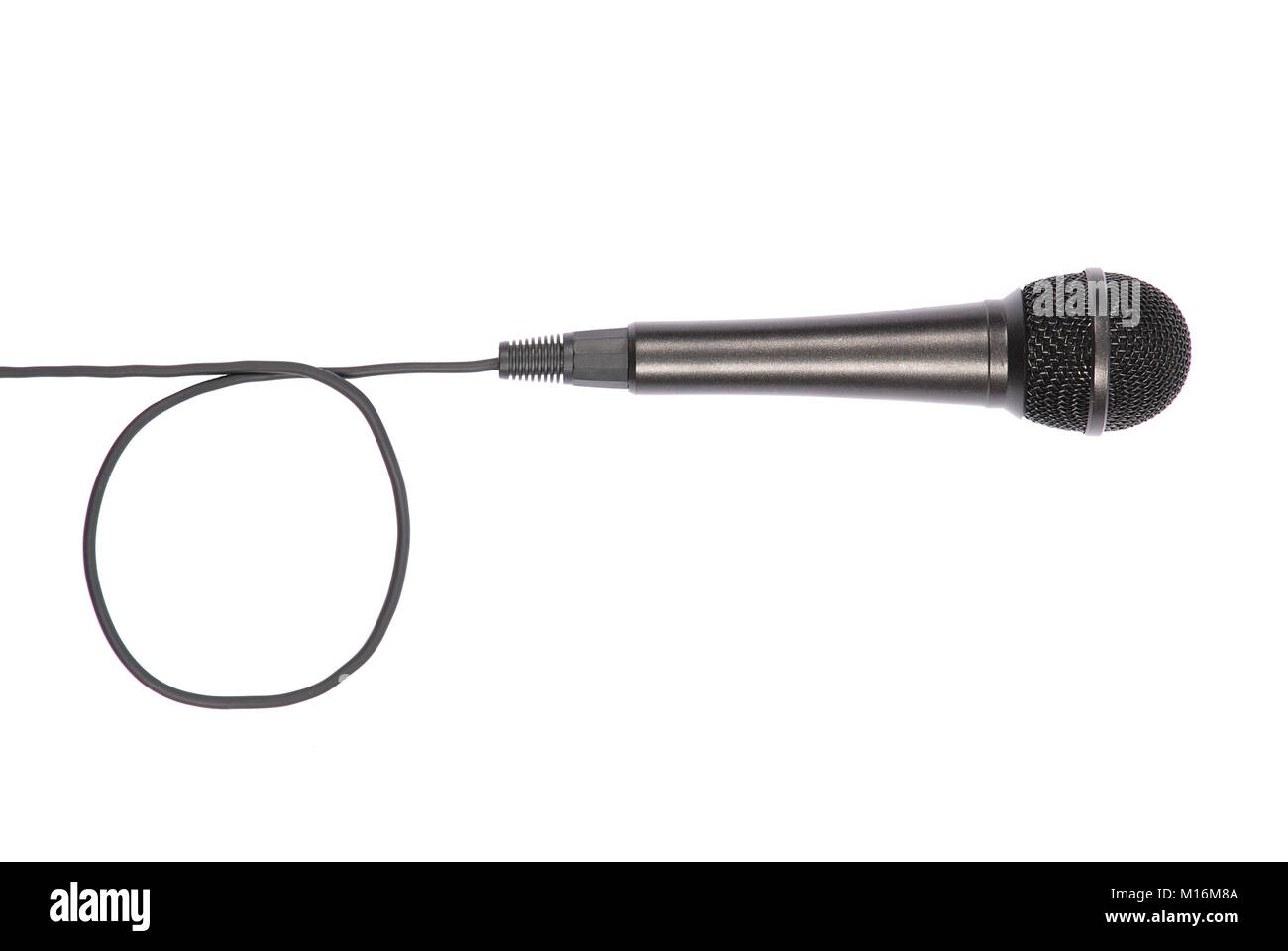 one microphone isolated on white background Stock Photo - Alamy