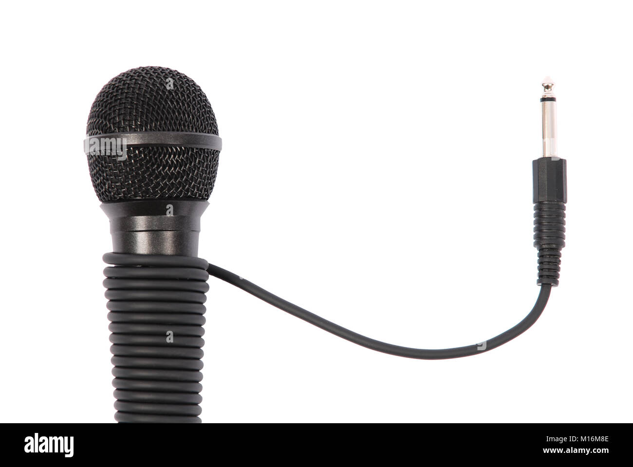 one microphone isolated on white background Stock Photo - Alamy
