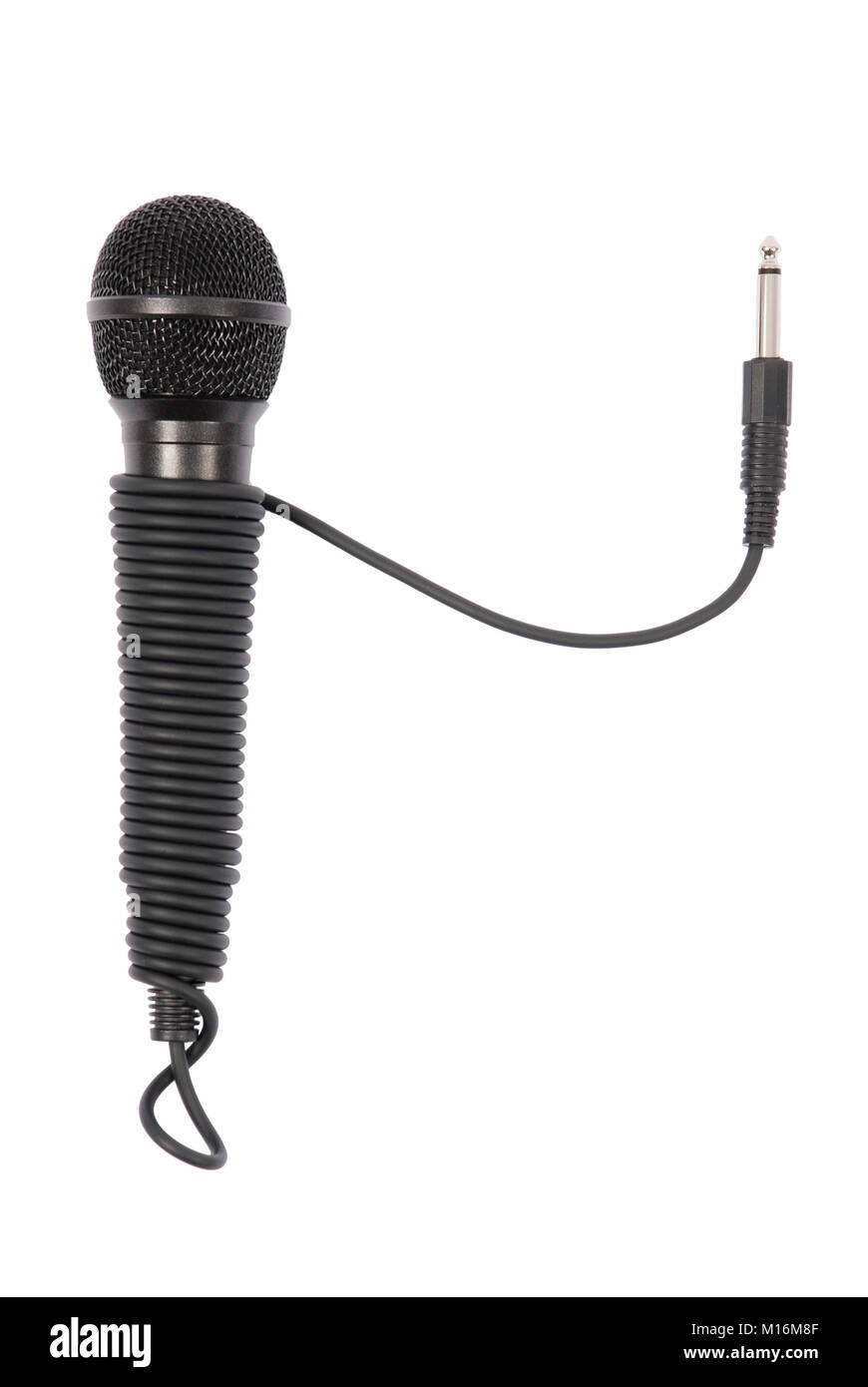 one microphone isolated on white background Stock Photo - Alamy