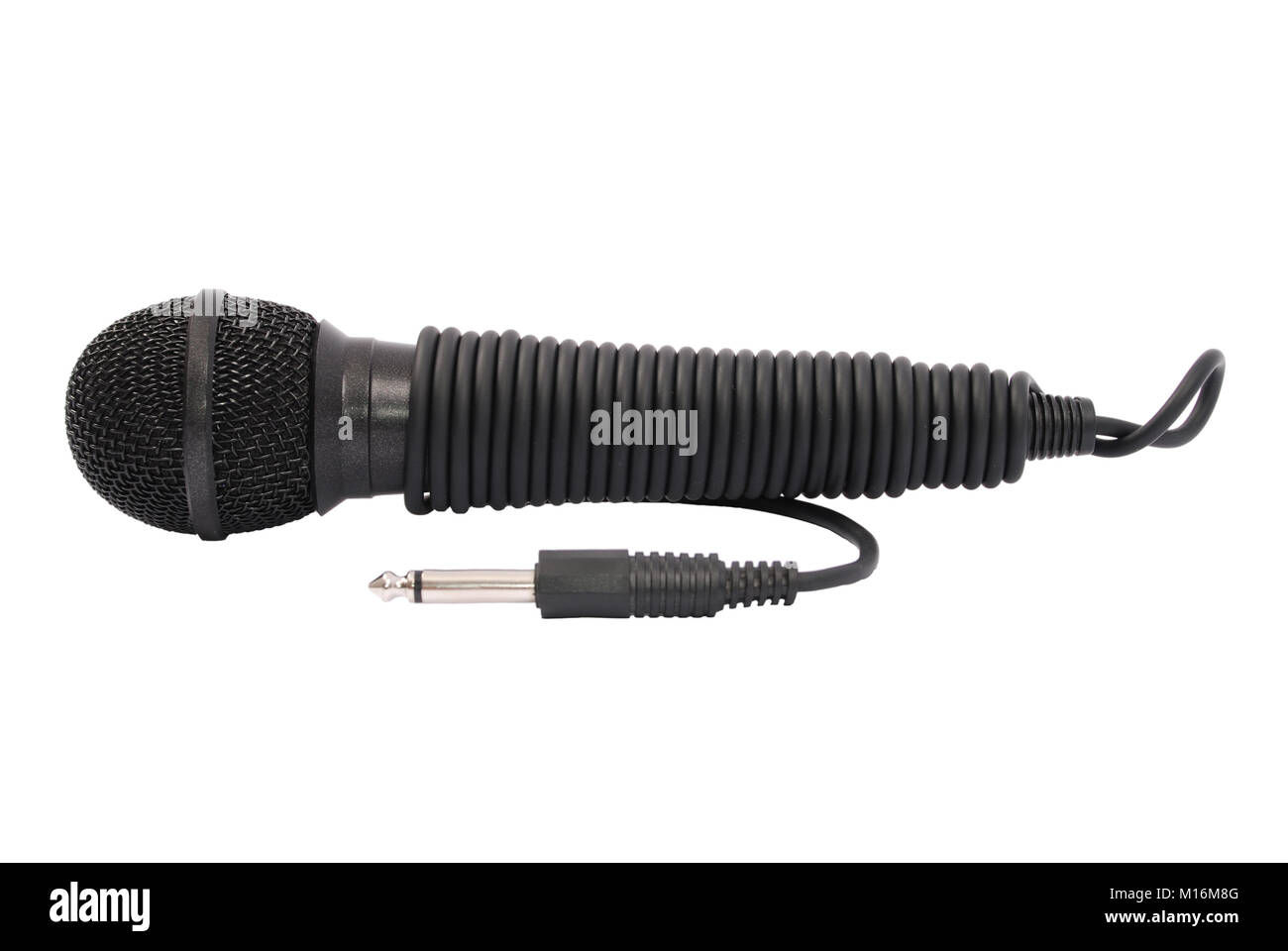 one microphone isolated on white background Stock Photo - Alamy