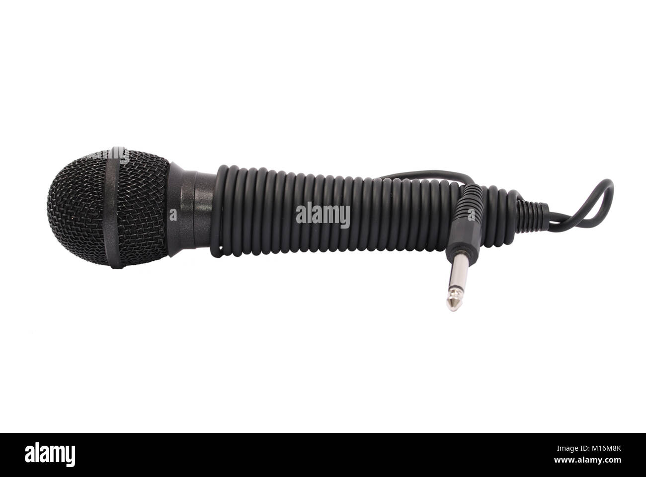 one microphone isolated on white background Stock Photo - Alamy