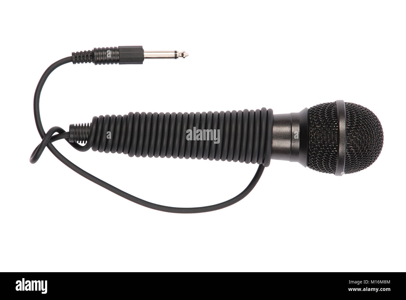 one microphone isolated on white background Stock Photo - Alamy