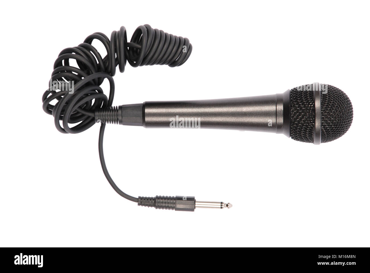 one microphone isolated on white background Stock Photo - Alamy