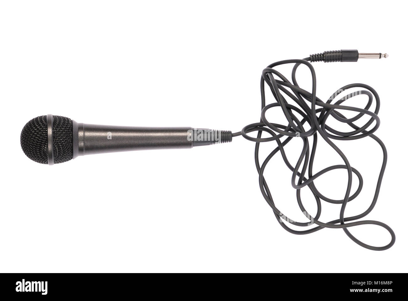 one microphone isolated on white background Stock Photo - Alamy