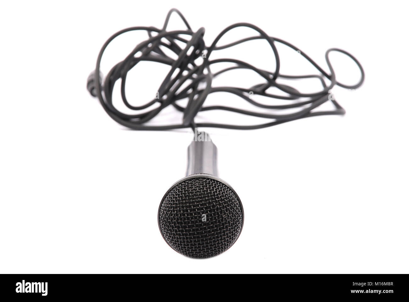 one microphone isolated on white background Stock Photo - Alamy