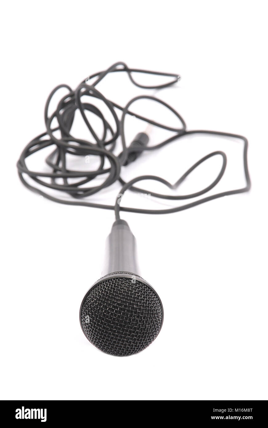 one microphone isolated on white background Stock Photo - Alamy