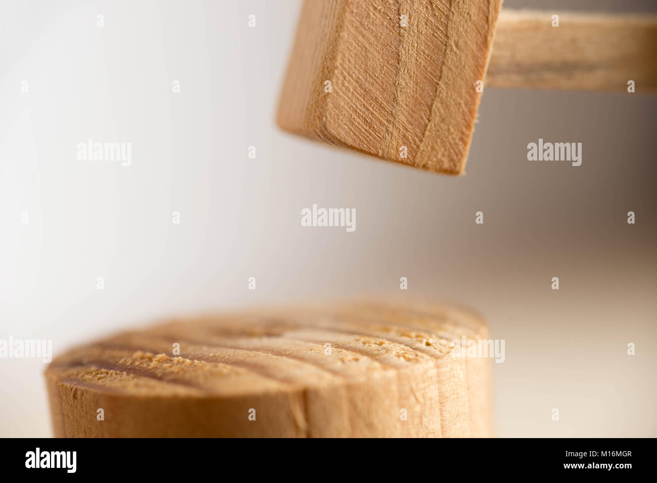 toy small wooden hammer macro Stock Photo - Alamy