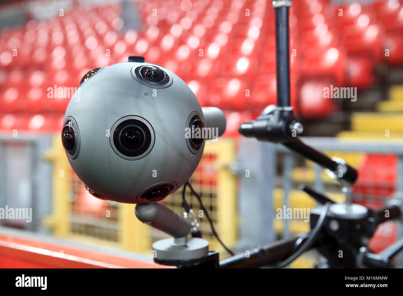 A camera pitchside before the Emirates FA Cup, fourth round match at ...