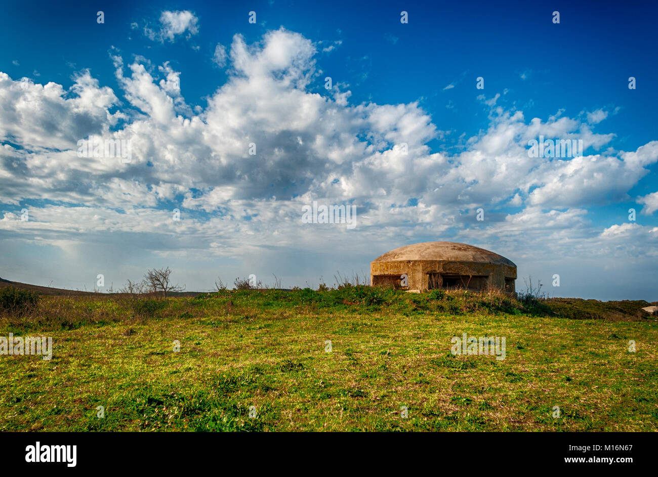 World war two bunker in the country under a dramatic sky Stock Photo ...