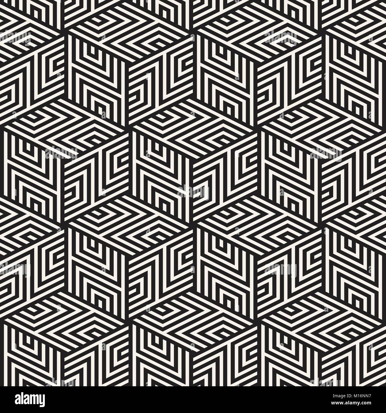 Vector seamless lattice pattern. Modern stylish texture with monochrome ...