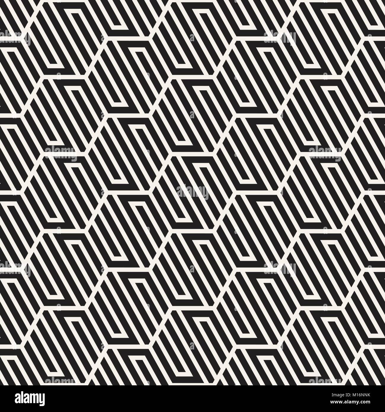 Vector seamless abstract shapes pattern. Modern stylish stripes texture. Repeating geometric ...