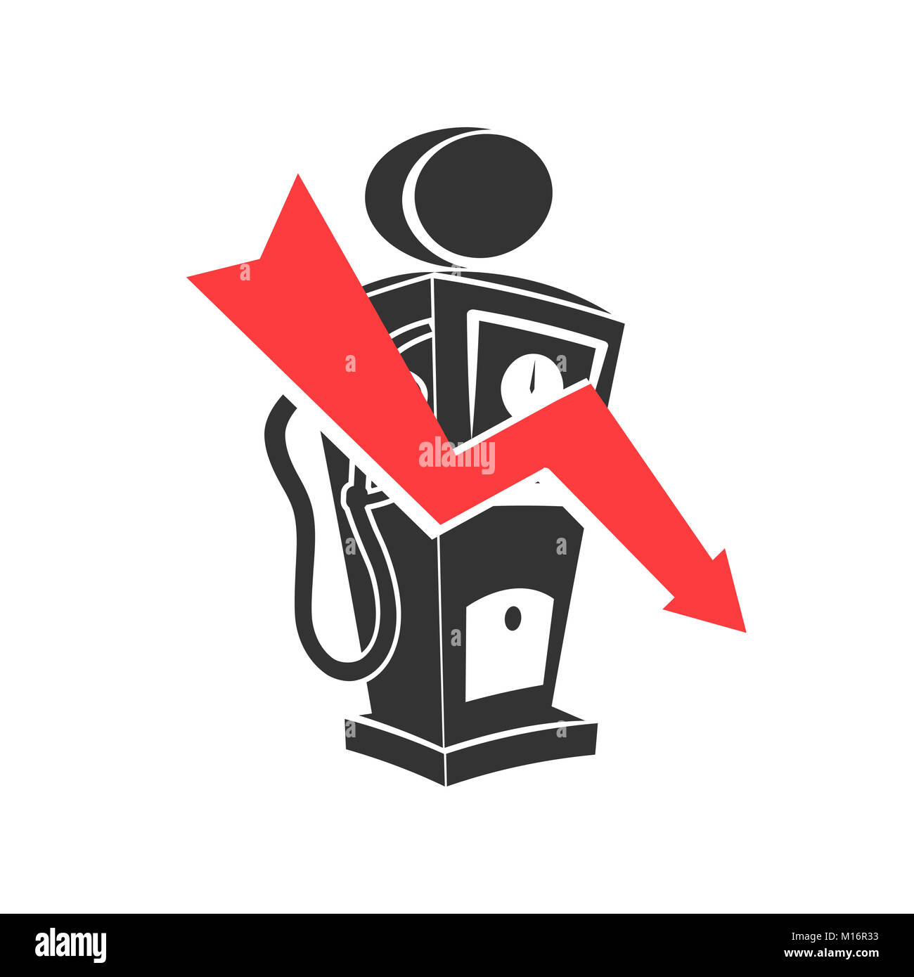 Vector gas station icon with graph symbol Stock Photo - Alamy