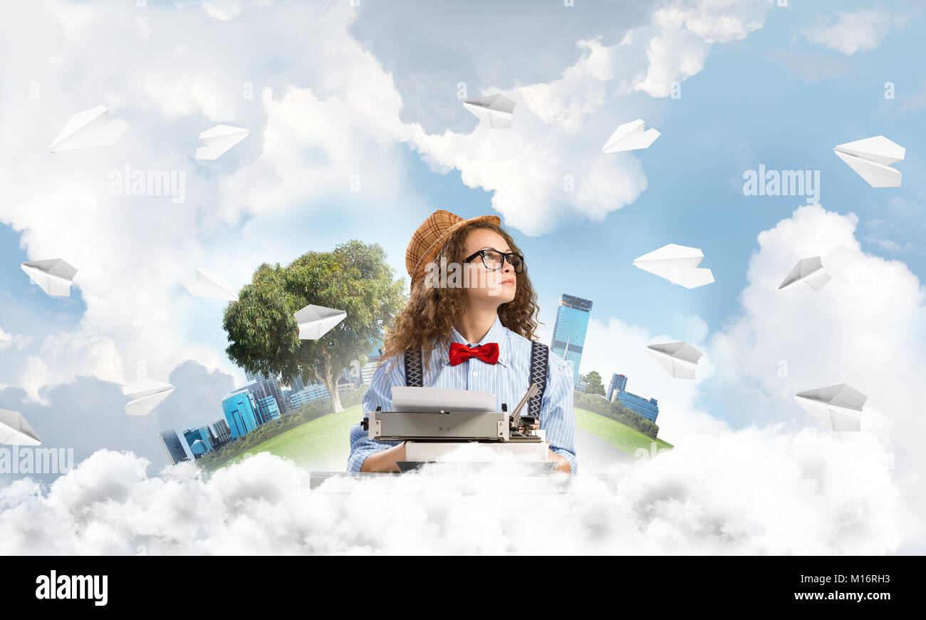 Creative inspiration of young female writer Stock Photo - Alamy