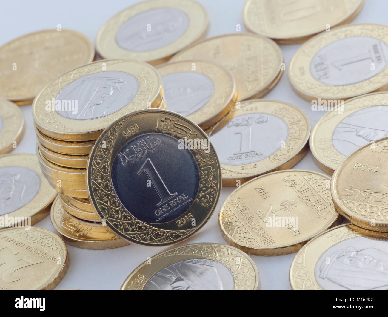 New Saudi Riyal and Halalas Coins showing King Salman of Saudi Arabia ...