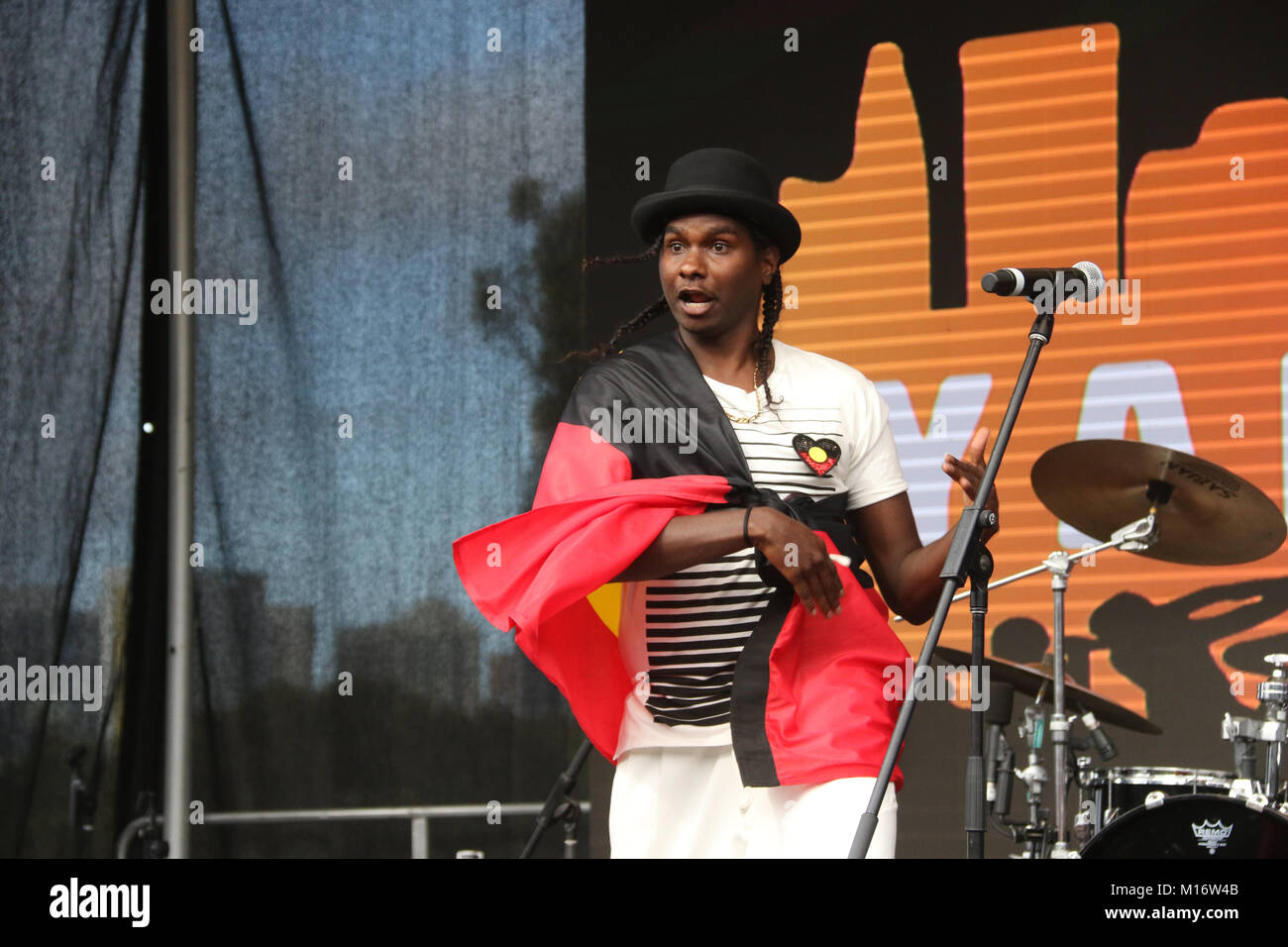 Sydney, Australia. 26 January 2018. Pictured: Baker Boy performs on the ...