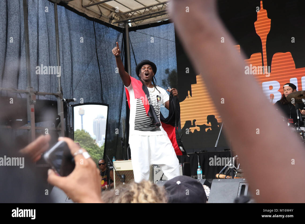 Sydney, Australia. 26 January 2018. Pictured: Baker Boy performs on the ...