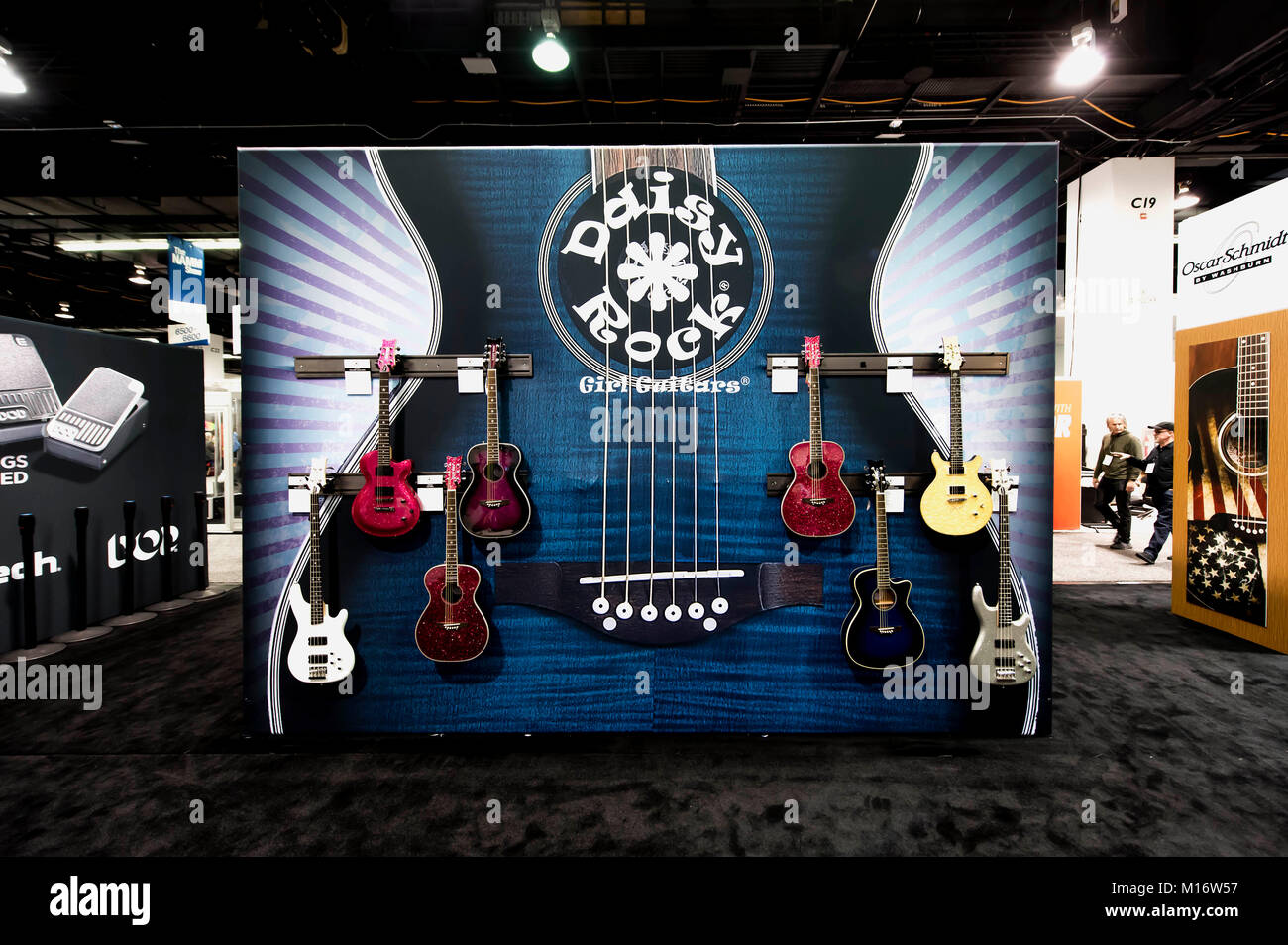 Anaheim, California, USA. 26th Jan, 2018. Daisy Rock display on the ...