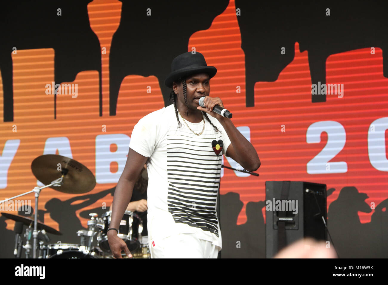 Sydney, Australia. 26 January 2018. Pictured: Baker Boy performs on the ...