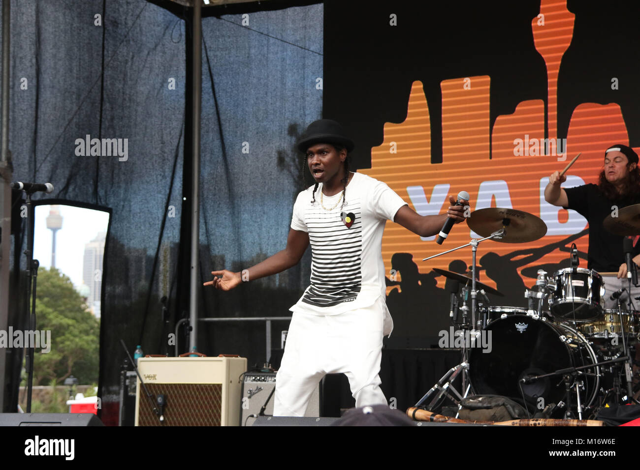 Sydney, Australia. 26 January 2018. Pictured: Baker Boy performs on the ...