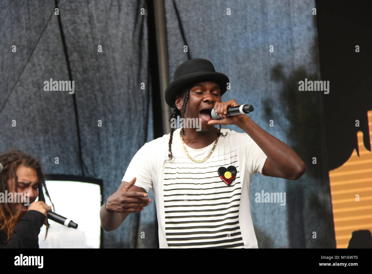 Sydney, Australia. 26 January 2018. Pictured: Baker Boy performs on the ...