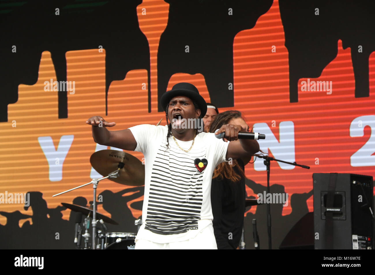 Sydney, Australia. 26 January 2018. Pictured: Baker Boy performs on the ...