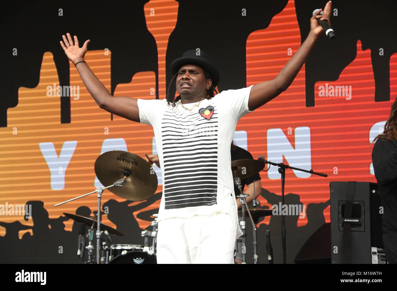 Sydney, Australia. 26 January 2018. Pictured: Baker Boy performs on the ...