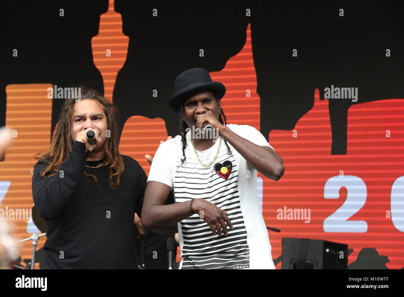 Sydney, Australia. 26 January 2018. Pictured: Baker Boy performs on the ...