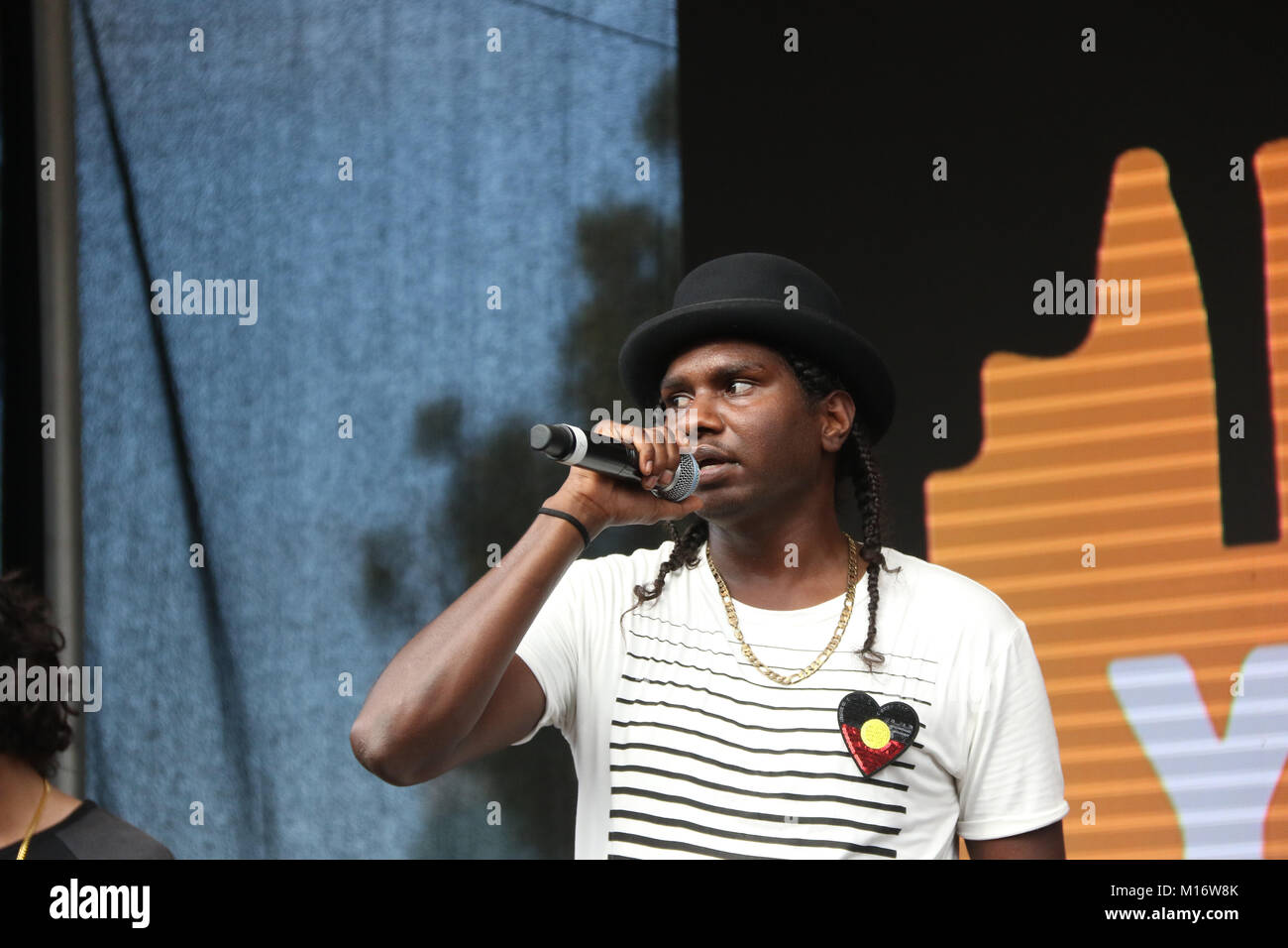 Sydney, Australia. 26 January 2018. Pictured: Baker Boy performs on the ...