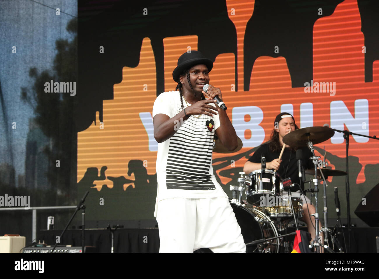 Sydney, Australia. 26 January 2018. Pictured: Baker Boy performs on the ...