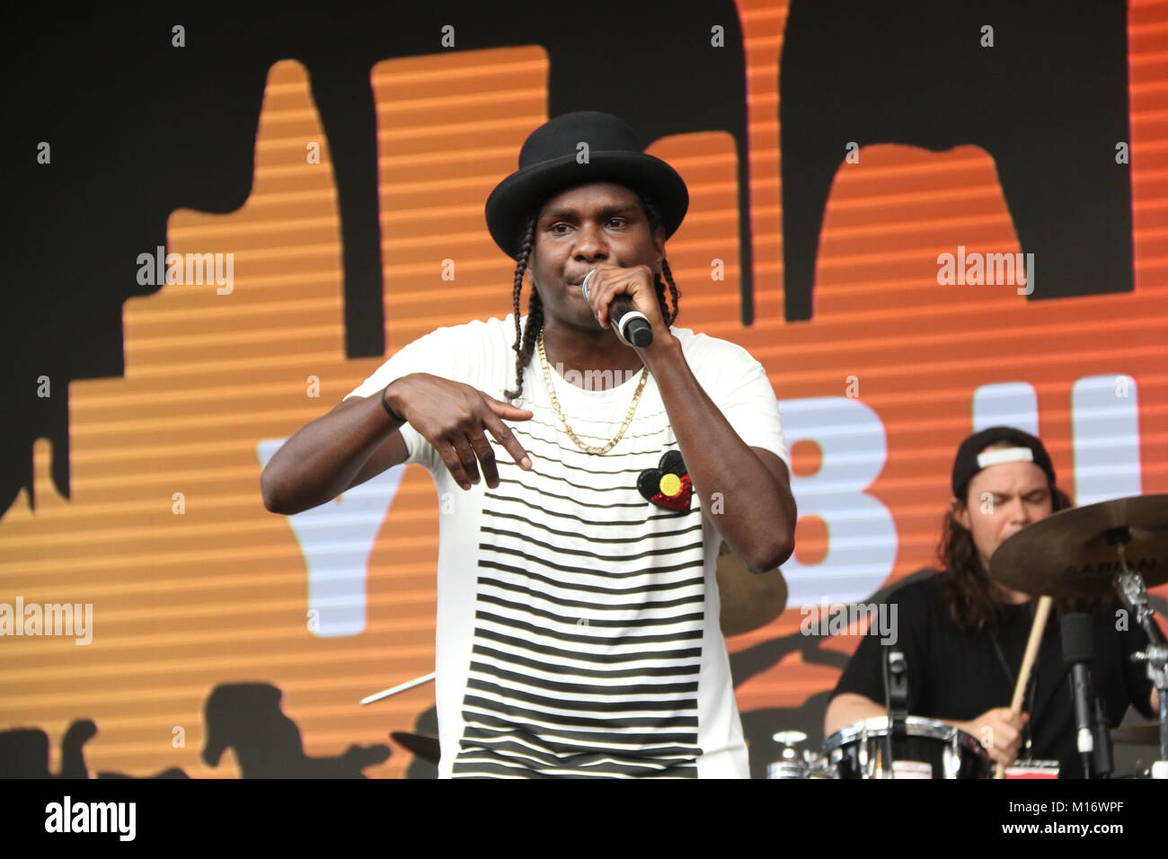 Sydney, Australia. 26 January 2018. Pictured: Baker Boy performs on the ...