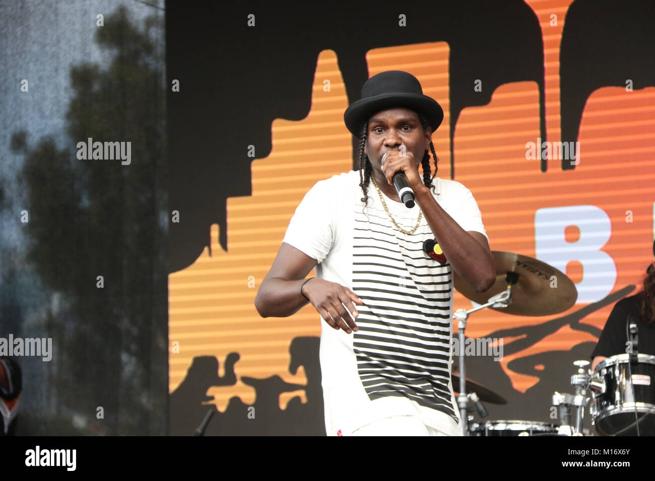 Sydney, Australia. 26 January 2018. Pictured: Baker Boy performs on the ...