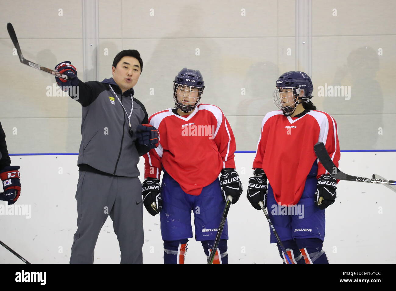 27th Jan, 2018. S. Korean coach trains N. Korean hockey players This ...