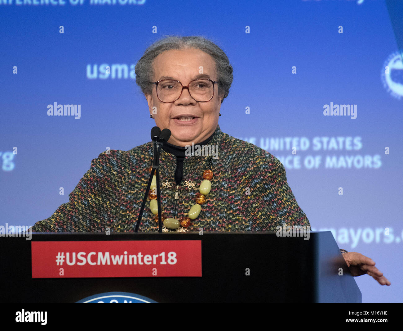 Marian Wright Edelman of the Children's Defense Fund makes remarks at a ...