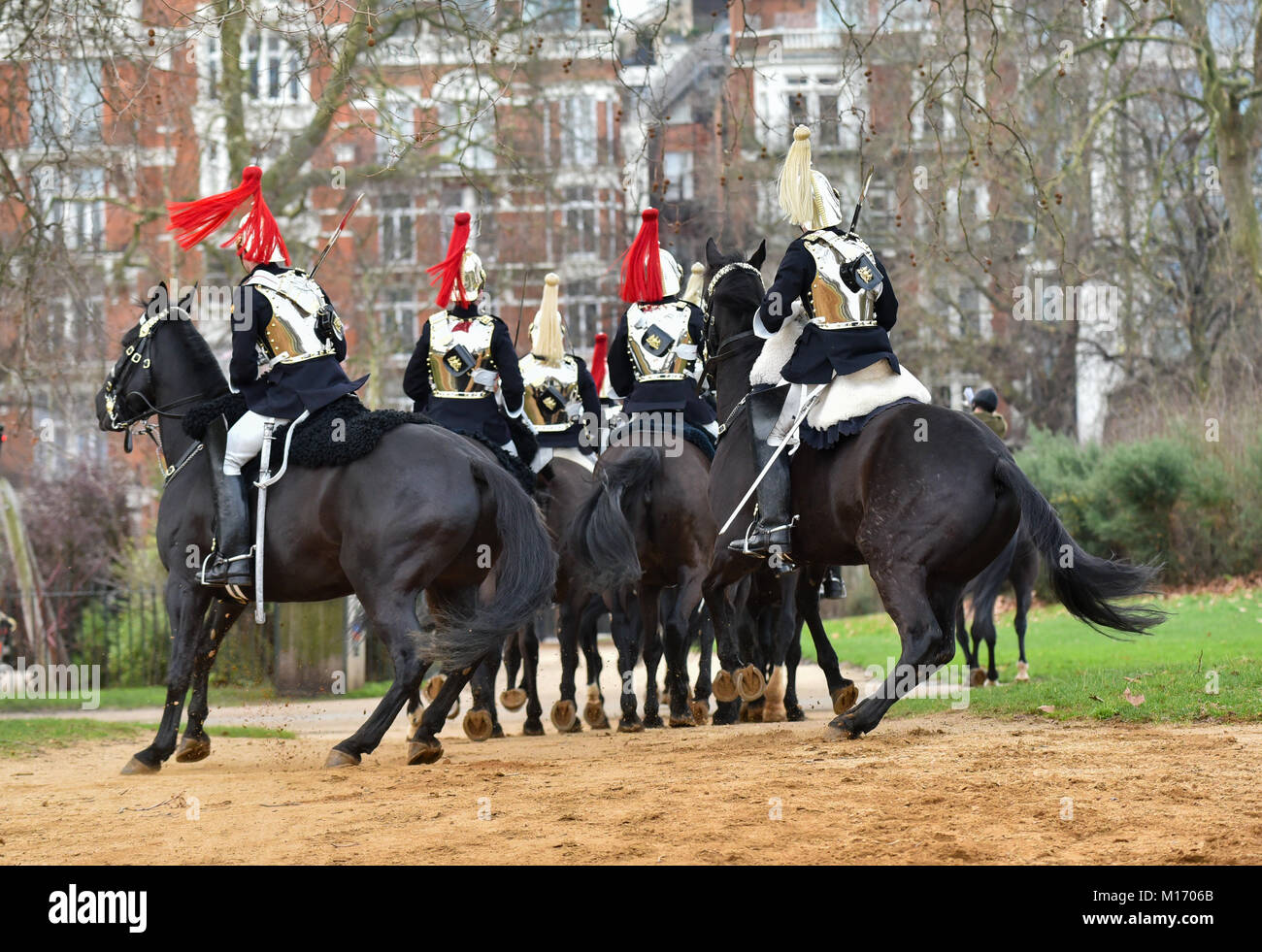 Hyde Park, London, UK. Members of the Household Cavalry Mounted ...