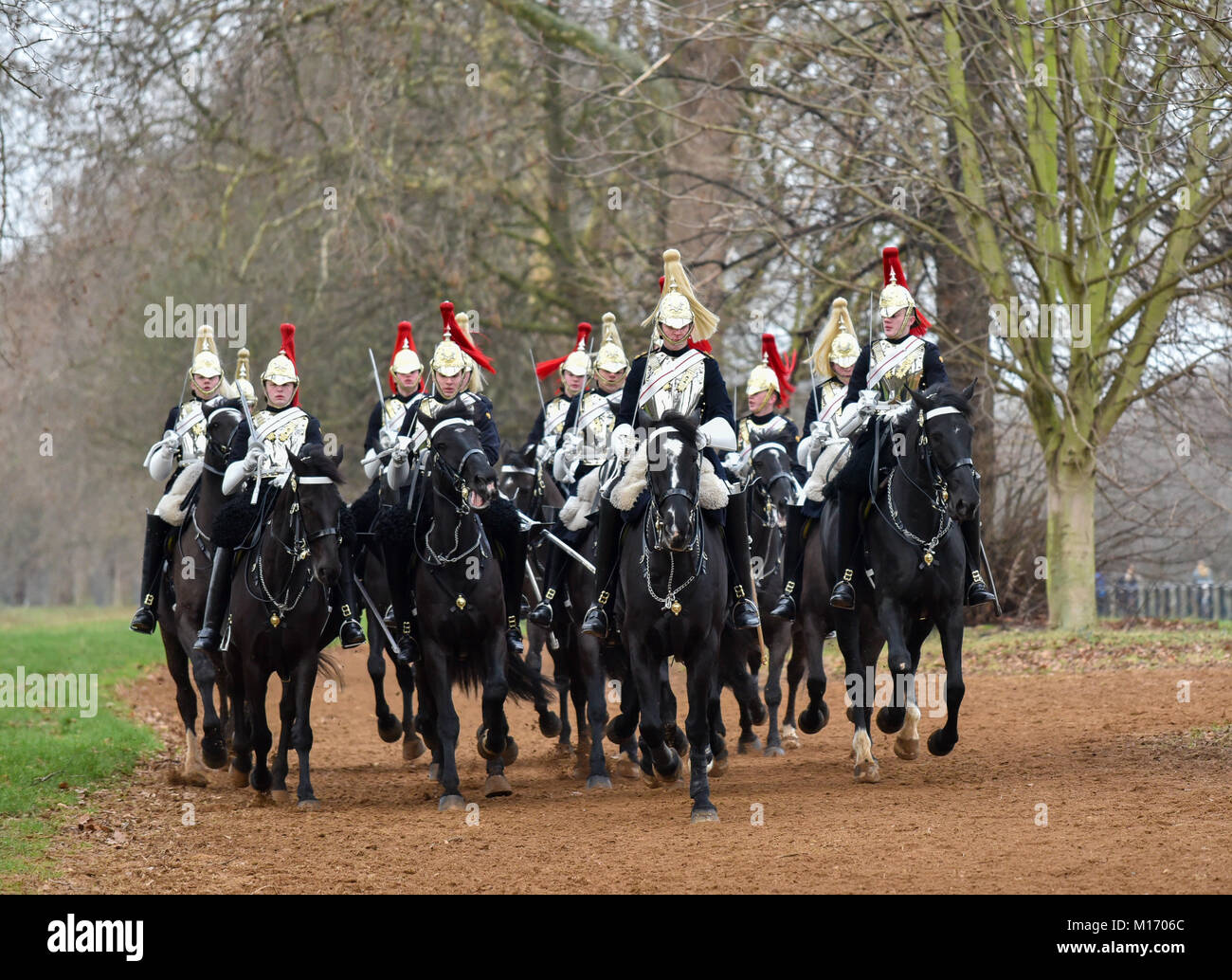 Hyde Park, London, UK. Members of the Household Cavalry Mounted ...