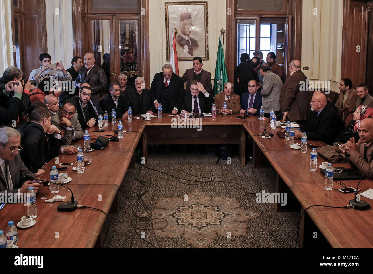 Cairo, Egypt. 27th Jan, 2018. Egyptian Wafd party chairman El-Sayyid el ...