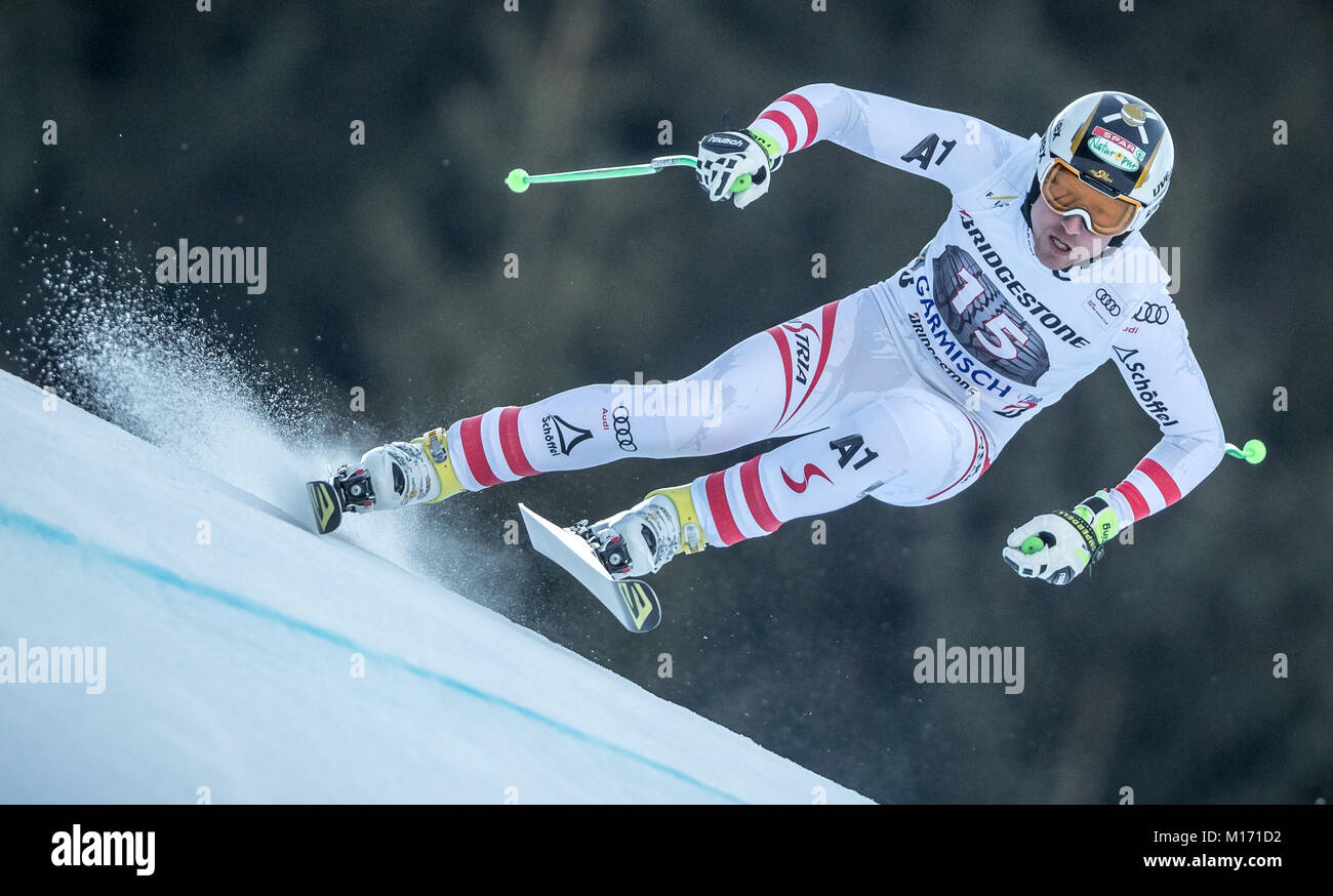 Garmisch-Partenkirchen, Germany. 27 Janaury 2018. Hannes Reichelt ...