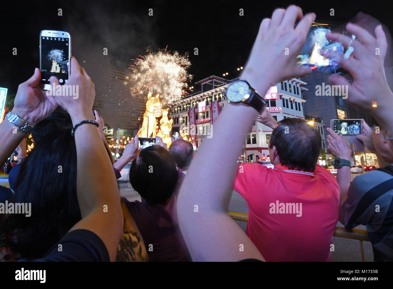 Singapore chinatown fireworks hi-res stock photography and images - Alamy