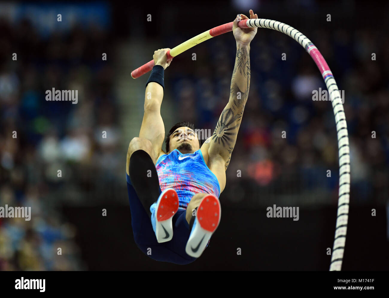 Berlin, Germany. 26th Jan, 2018. French pole vaulter Kevin Menaldo ...