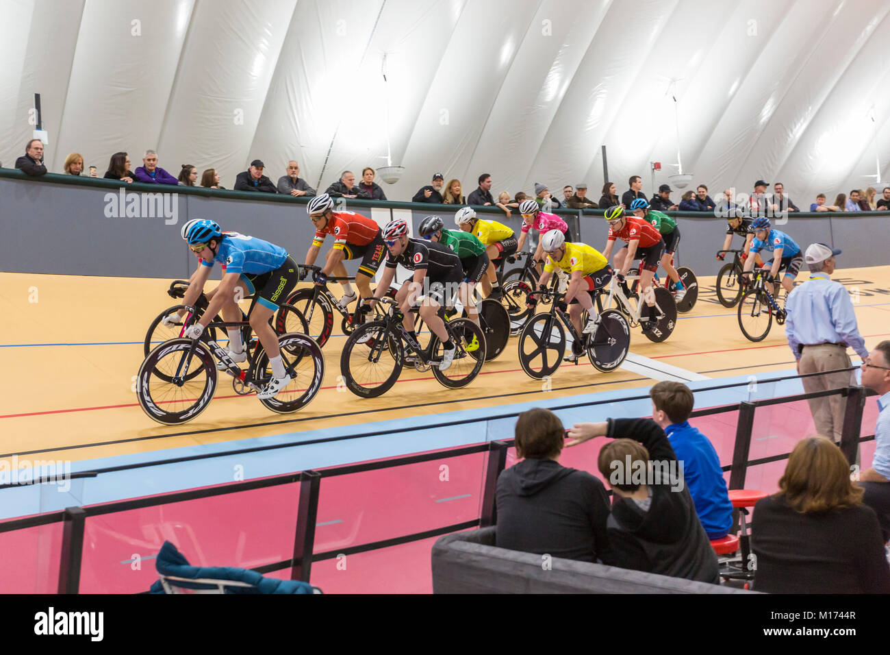 Detroit, Michigan USA - 26 January 2018 - A series of bicycle races ...