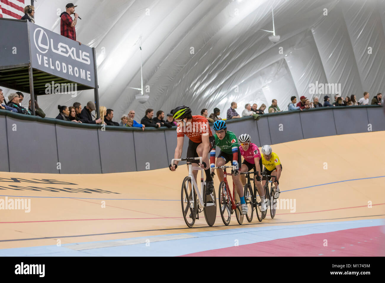 Detroit, Michigan USA - 26 January 2018 - A series of bicycle races ...