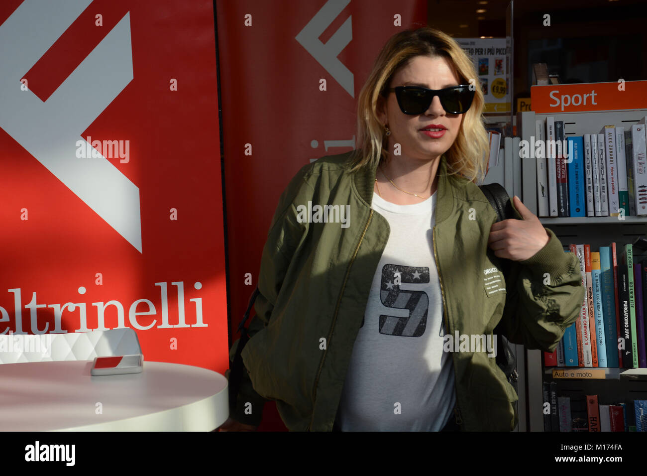 Naples, Italy. 27th Jan, 2018. Emma Marrone italian pop singer meets ...