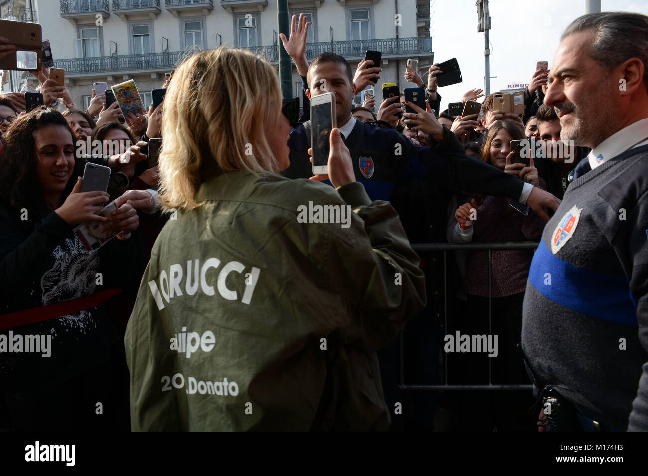 Naples, Italy. 27th Jan, 2018. Emma Marrone italian pop singer meets ...