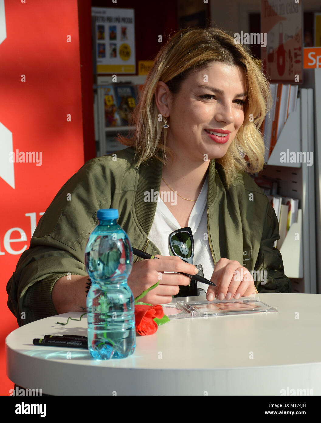 Naples, Italy. 27th Jan, 2018. Emma Marrone italian pop singer meets ...