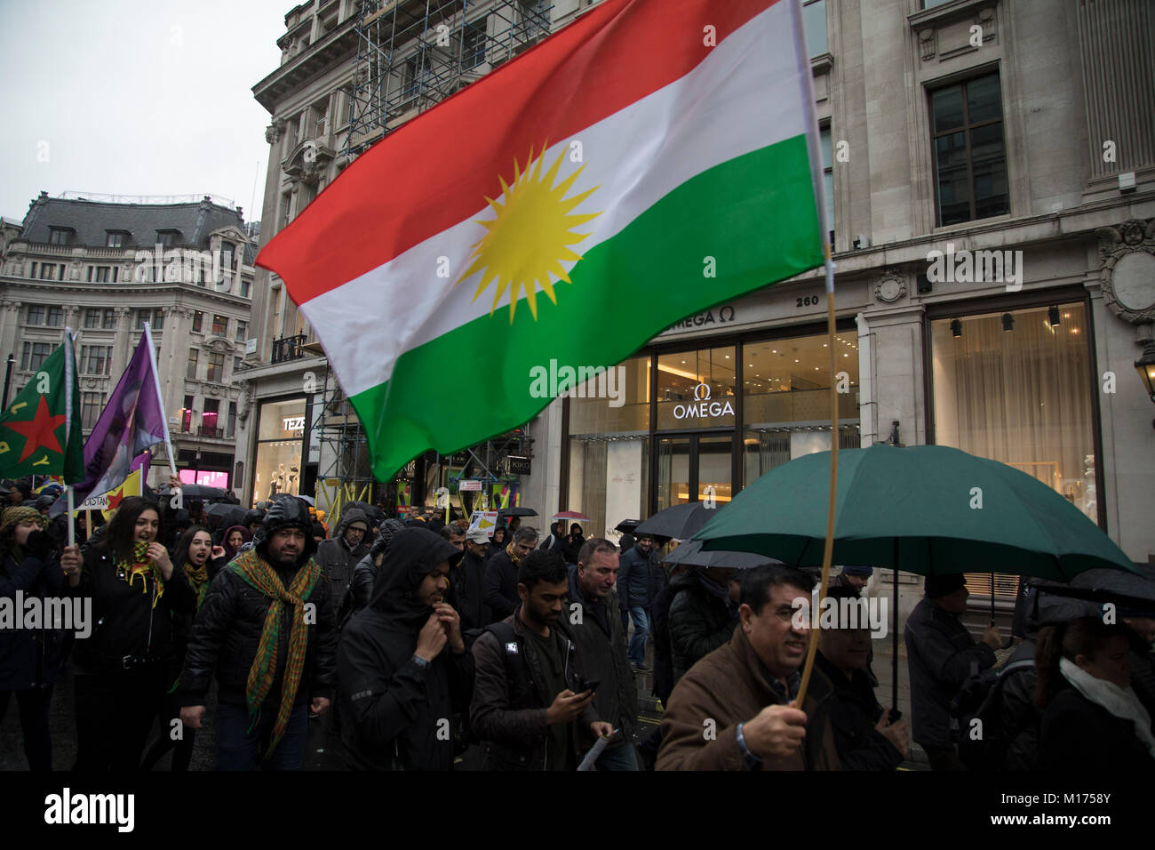 London, UK. 27th January, 2018. Members of the British Kurdish ...
