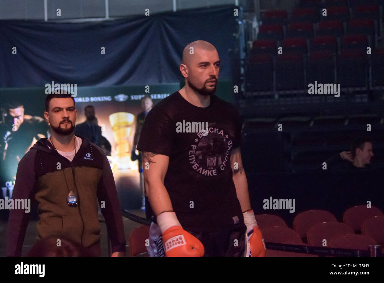 Riga, Latvia. 27th January, 2018. Otto Wallin and Srdan Govedarica ...